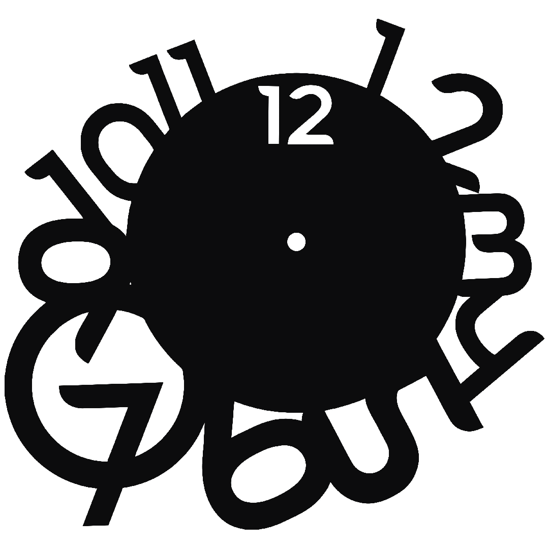 Curlicue Carnival Clock CDR Vector Design – Arts Shala