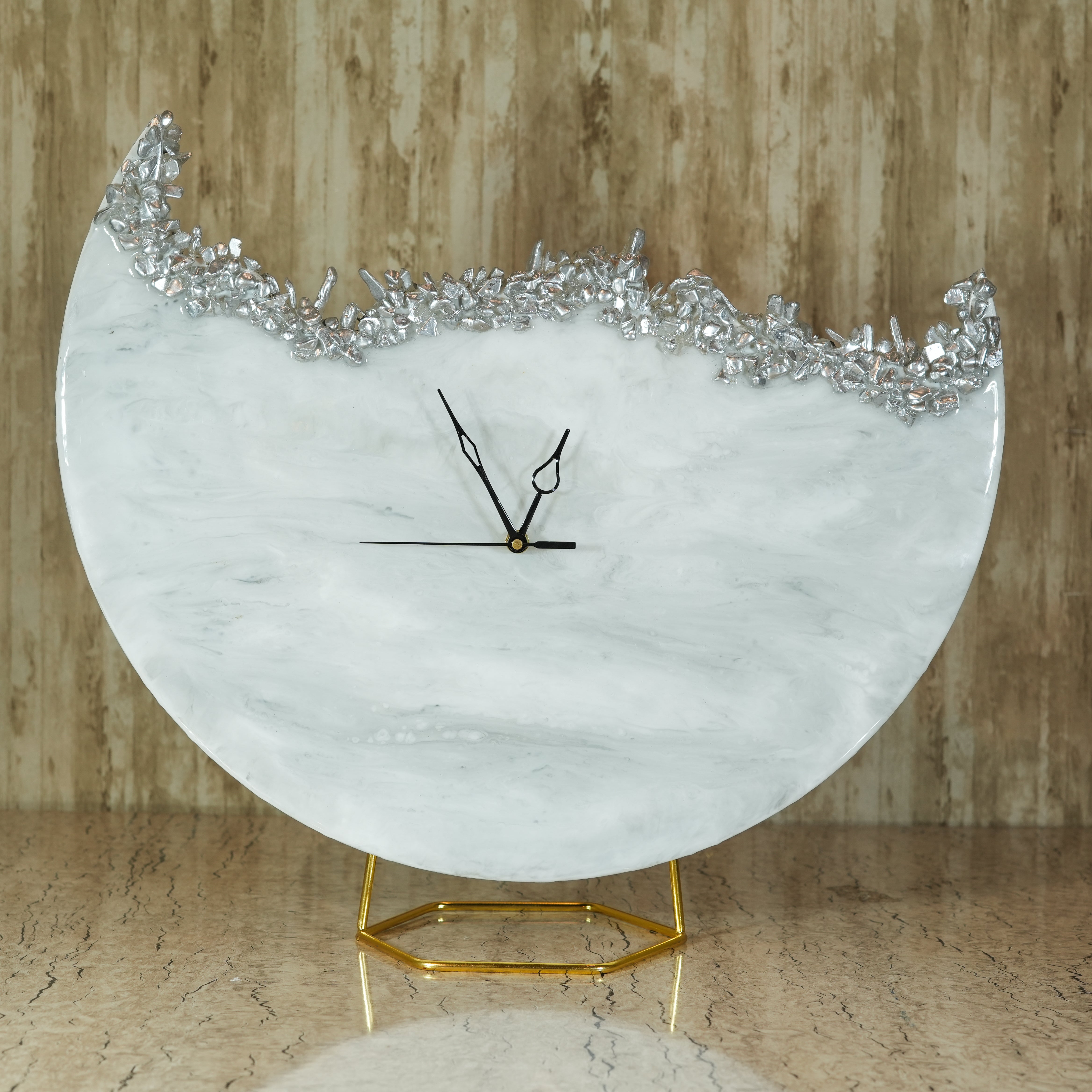 Half Moon Marble Clock – Arts Shala