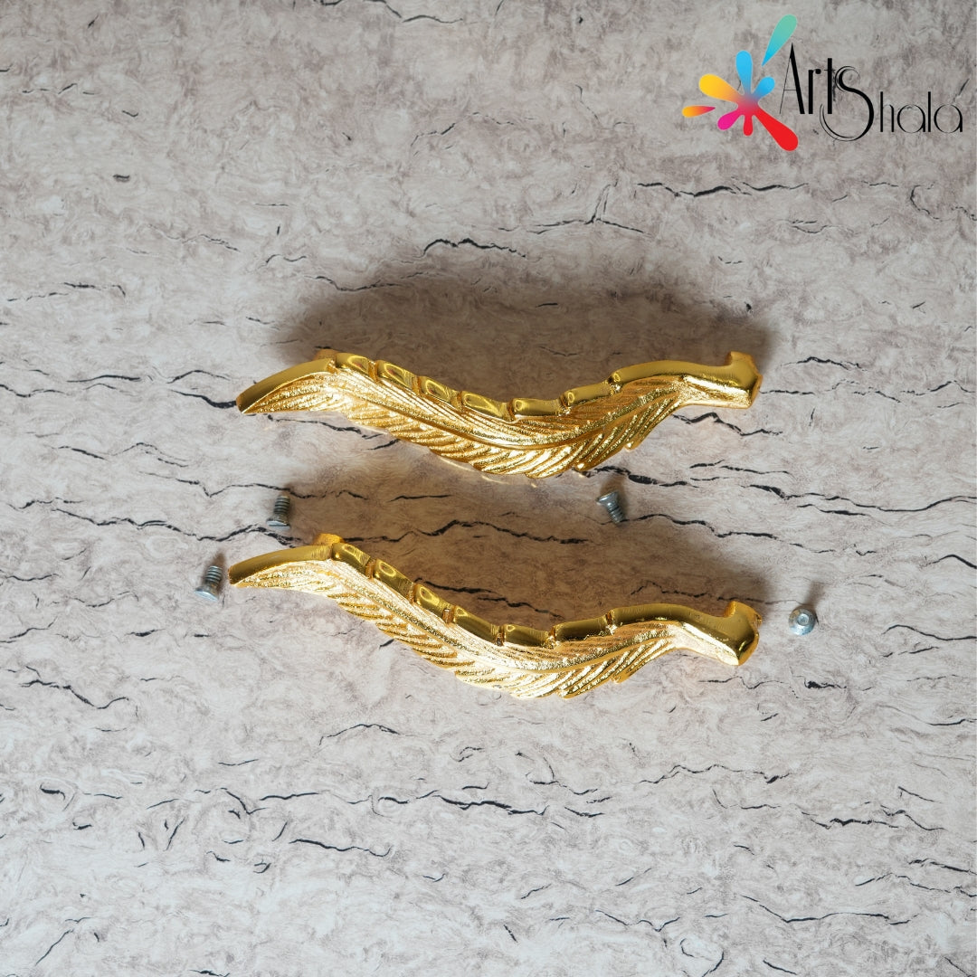Unique Angel Wings Metal Tray Handle Golden – Art's Shala