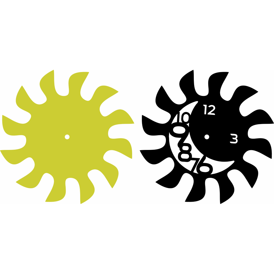 Solar Flare and Lunar Eclipse Clock CDR Vector Design – Arts Shala